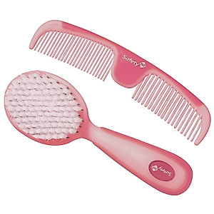 Safety 1st Easy Grip Brush and Comb, Raspberry