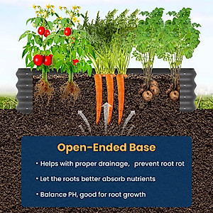 ENJOYBASICS Raised Garden Bed Outdoor, Thickened Bottomless Garden Beds for Gardening, 2 Pack Raised Planter Box for Growing Vegetables, Fruits, Flower, Herb (3x3x1 FT)