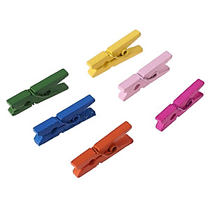 100Pcs Small Size 25mm Natural Wooden Clips for Photo Paper Pegs Clothespin Craft Decoration School Office Supplies