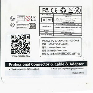 JSER Media in AMI MDI USB-C USB 3.1 Type-C Charge Adapter Cable for Car VW Audi 2014 A4 A6 Q5 Q7 0.35cm