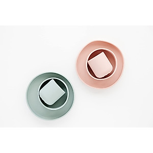 Silicone Dinnerware Set, Plate Bowl Cup, Toddler and Baby (Blue)