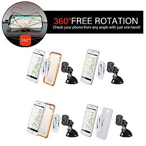 AICEL Magnetic Phone Car Mount, Cell Phone Holder for Vehicle Window Dashboard, 360° Adjustable and Self Adhesive, Car Accessories Automobile Cradles for Smartphones Tablets