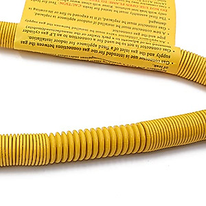 MENSI 20" Non-Whistle Flexible Yellow Flex Gas Line Connector Kit for NG or LP Fire Pit and Fireplace with 1/2" Female and Male Adaptor Fitting But A Quarter Inch Hose Diameter