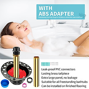 Freestanding Tub Drain Rough-in Kit,Bathtub Drain Kit with Brass Tail Pipe and ABS Plastic Adapter, compatible with all freestanding bathtubs,Floor Mounted Bathtub and Copper Bathtub