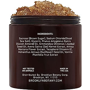 Brooklyn Botany Brown Sugar Body Scrub - Moisturizing and Exfoliating Body, Face, Hand, Foot Scrub - Fights Acne, Fine Lines & Wrinkles, Great Gifts For Women & Men - 10 oz