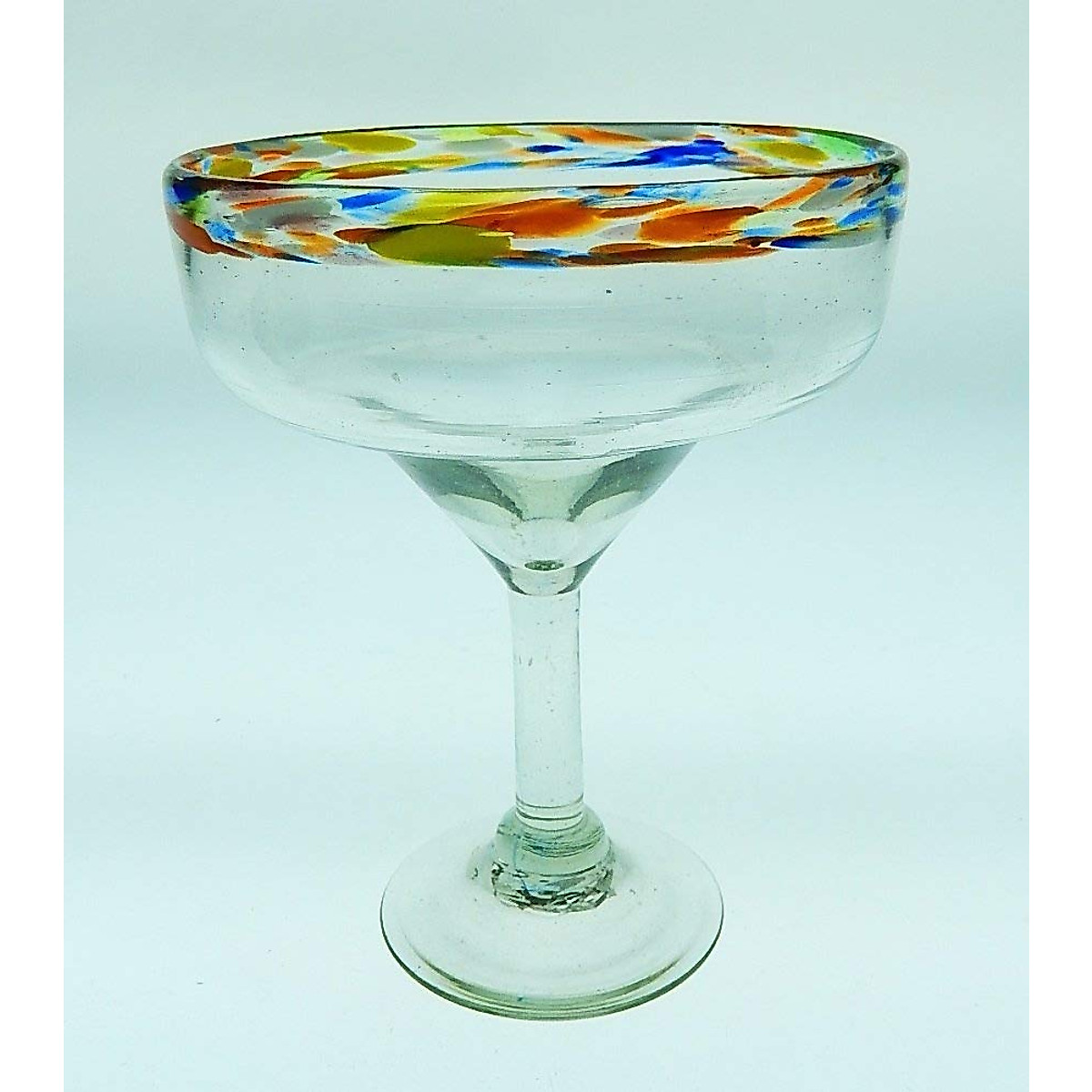 Mexican Margarita Glass with Confetti Rim, 15 oz, Set of 4