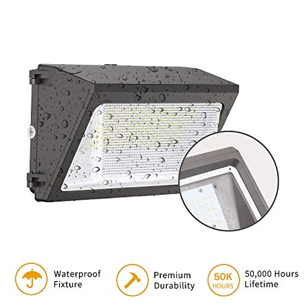 LED Wall Pack Light, 120W 15600LM with Dusk to Dawn Photocell 5000k (100-277V), DLC ETL Certified, Suitable for Outdoor Shop Commercial Security WallPack Lighting for Outside Warehouse, Parking Lot