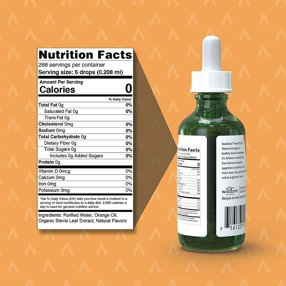 SweetLeaf Sweet Drops Valencia Orange Liquid Stevia Sweetener - Orange Stevia Drops, Zero Calories, Zero Sugar, Non-GMO, Gluten-Free, Keto Friendly, Flavor Drops Stevia - 2 Fl Oz