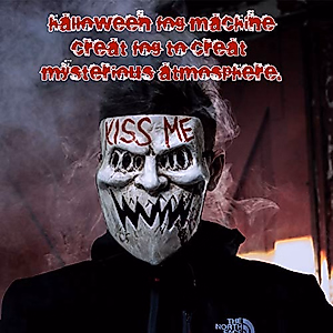 ATDAWN Halloween Fog Machine, Professional Wireless Remote Control Portable Smoke Machine for Holidays Parties Weddings - Quick Generation of Huge Fog 2000 CFM, with Fuse Protection - Metal Black