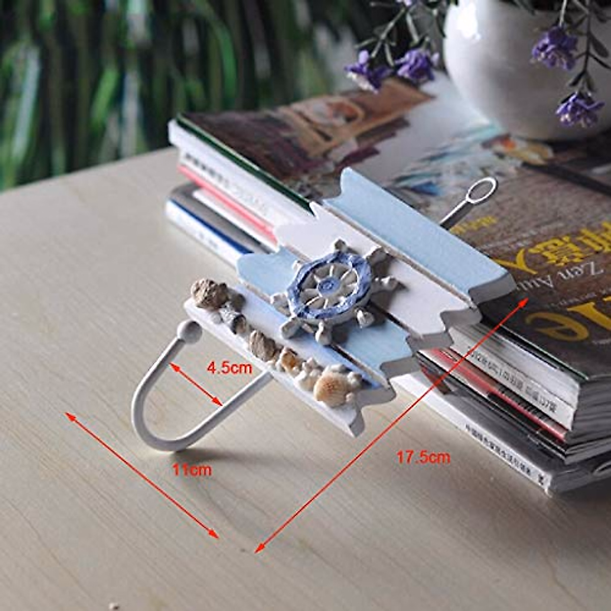 2pcs Mediterranean Style Wall Hooks Towel Hat Coat Hangers Bathroom Bedroom Clothes Coat Towel Holder Rack - Wheel + Anchor