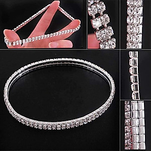 Kucheed 2PCS Twinkle Diamond Anklet Elastic Bling Shining Foot Jewelry Bracelet Bridal Summer Jewelry
