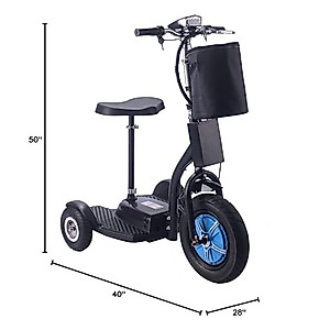 MotoTec Electric Mobility Trike 48v 750w Lithium, Black (MT-TRK-750-Lithium_Black)