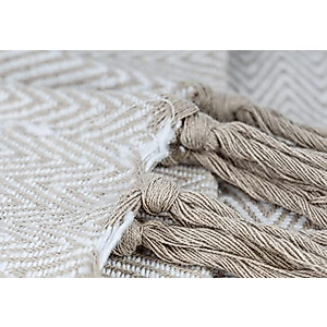 LITO LINEN AND TOWEL Premium Cotton Throw Blanket| Soft Warm Cozy Lightweight Decorative Woven Blanket with Fringes | Couch, Sofa, Bed, Travel | All Season Suitable for Women Men Kids| Brown| 50x60