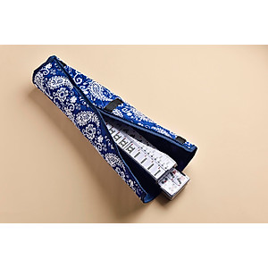 Mose Cafolo American Mahjong Game Set, Blue Paisley Carrying Bag,166 Premium White Tiles,4 All-in-One Color Rack/Pushers,100 Chips,1 Wind Indicator, Complete Mah Jong Tiles Set, Mah Jongg Set