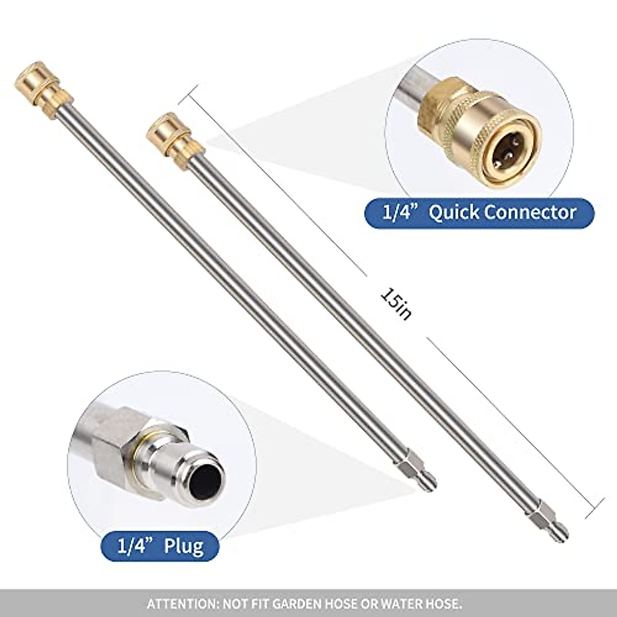 Biswing 14" Pressure Washer Surface Cleaner with 4 Wheels, Stainless Steel Power Washer Accessory for Driveways Sidewalks Patios Cleaning, 1/4" Quick Connector, 2 Extension Wand Attachments, 4000 PSI