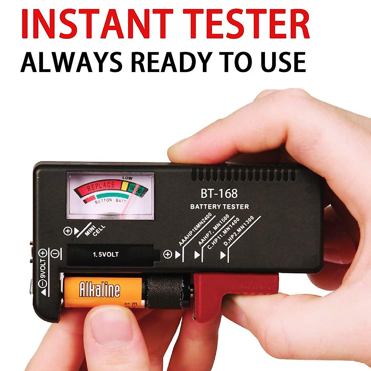 Battery Organizer Storage Case Holder with Tester Holds 98 Battery