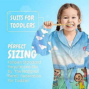 Cocomelon Toddler Boys JJ Playtime 3D Plush Robe (as1, age, 4_years, CoComelon Bus, 4T)