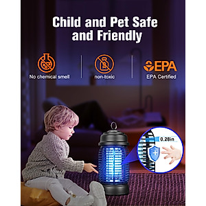 DEEZEE Bug Zapper Outdoor， 4200V Mosquito Zapper Indoor，20W Electric Fly Zapper ，Insect Zapper&Mosquito Killer lamp for Home, Patio, Kitchen, Backyard, Camping, Plug-in…