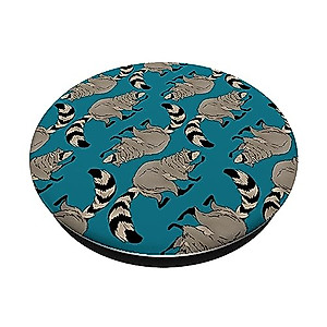 Raccoon Pattern Trash Panda Forest Animal Lover Racoon PopSockets Standard PopGrip