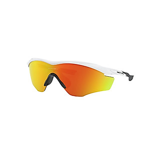 Oakley OO9343 M2 Frame XL Sunglasses + Vision Group Accessories Bundle (Polished White/Fire Iridium (934305))