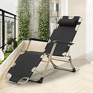 MoNiBloom Folding Reclining Patio Chair, 3-Position Patio Lounger Folding Chairs with Adjustable Backrest and Headrest for Backyard Poolside Lawn, 330lbs Capacity