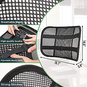 Lumbar Support with Breathable Mesh Layers and Double Sturdy Adjustable Straps, Comfortable Ergonomic Backrest for Office Chair and Car Driver Seat, Posture Cushion and Lower Back Support Pain Relief
