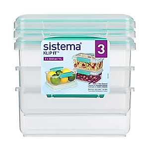 Sistema Food Storage, Polypropylene Assorted, 1L x 3