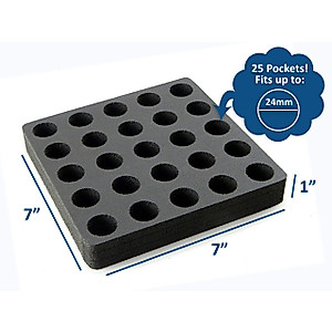 Polar Whale 5 Vial Racks Black Foam Storage Rack Holder Organizer Stand Transport Each Holds 25 Vials Fits up to 24mm Diameter