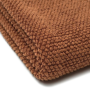Chanasya Textured Knitted Rust Brown Throw Blanket with Tassels - Soft Bohemian Farmhouse Chic Accent Throws - Decorative for Sofa Couch Bed Living Room Camel Brown (50x65 Inch) Boho Cashew Blanket