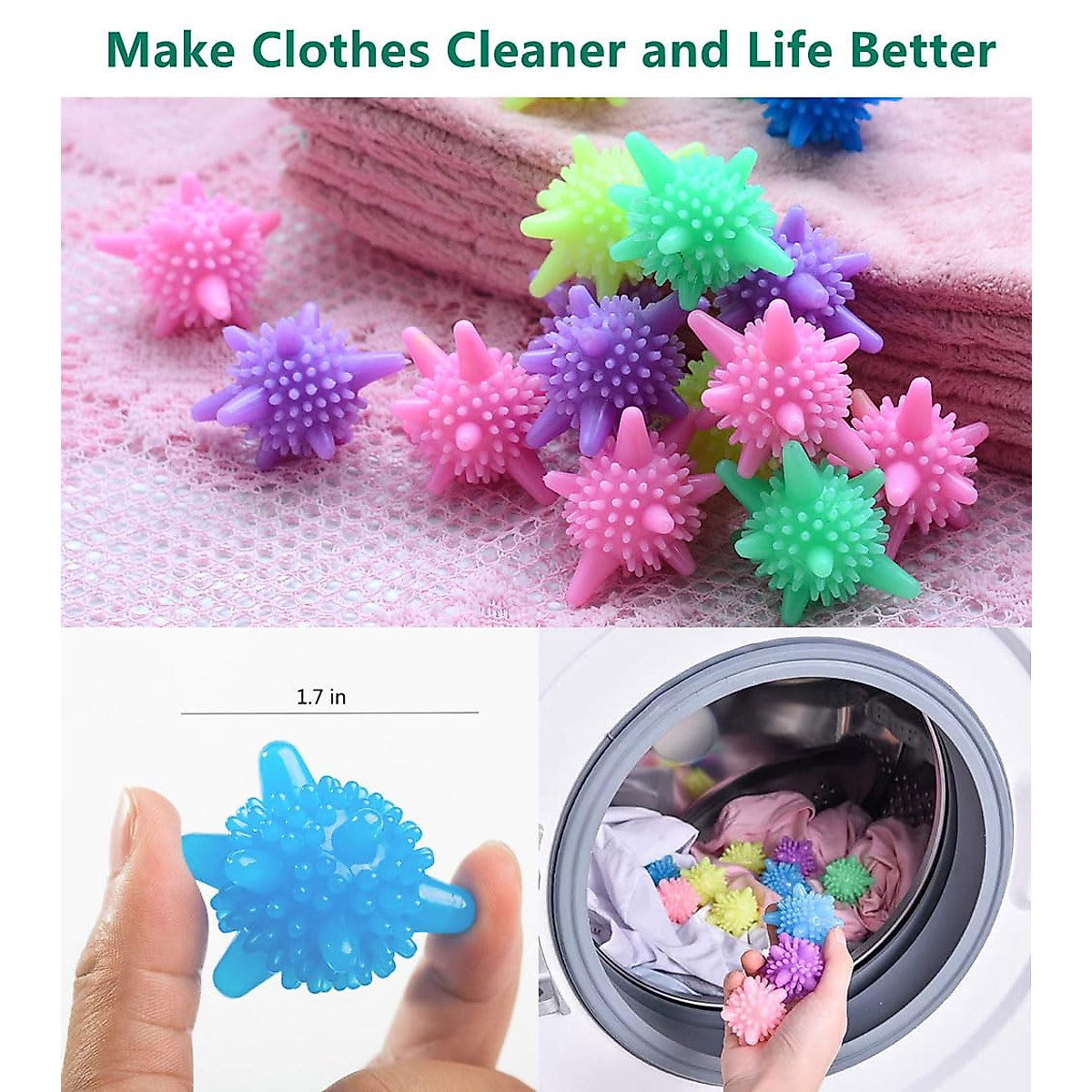 2pcs Black Large Mesh Laundry Bag Comes With 6 pcs Reusable Laundry Balls, 24×36inch Heavy Duty Mesh Laundry Bags Drawstring Lockable, Machine Washable, for Travel,Storage（Double handle grip strap）