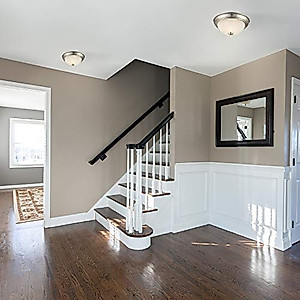 Design House 587527 Traditional 2-Light Indoor Dimmable Ceiling Light with Alabaster Glass for Bedroom Hallway Kitchen Dining Room, Satin Nickel 11-Inch, 2 Count (Pack of 1)