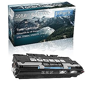 1-Pack (Black) Compatible 3700 3700DN 3700DTN 3700N Printer Toner Cartridge High Capacity Replacement for HP 308A | Q2670A Toner Cartridge