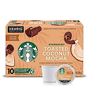 Starbucks K-Cup Coffee Pods, Toasted Coconut Mocha Flavored Coffee, 100% Arabica, Naturally Flavored, Limited Edition, 10 pods