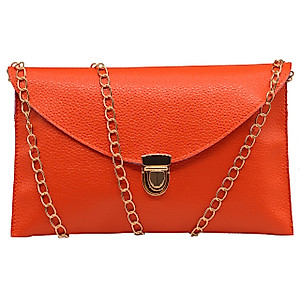 Amaze Fashion Women Handbag Shoulder Bags Envelope Clutch Crossbody Satchel Purse Tote Messenger Leather Lady Bag (Orange)