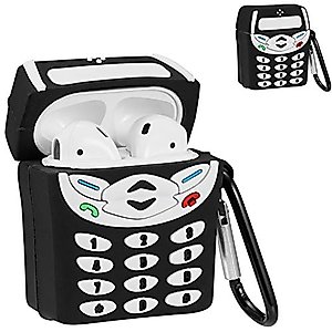 Lalakaka Compatible with Airpods 1/2 Cute Case,Retro Classic 3D Cartoon Silicone Airpod Designer Skin Funny Fun Keychain Ring Design Cover Air pods Cases for Kids Teens Girls Boys(Nokia)
