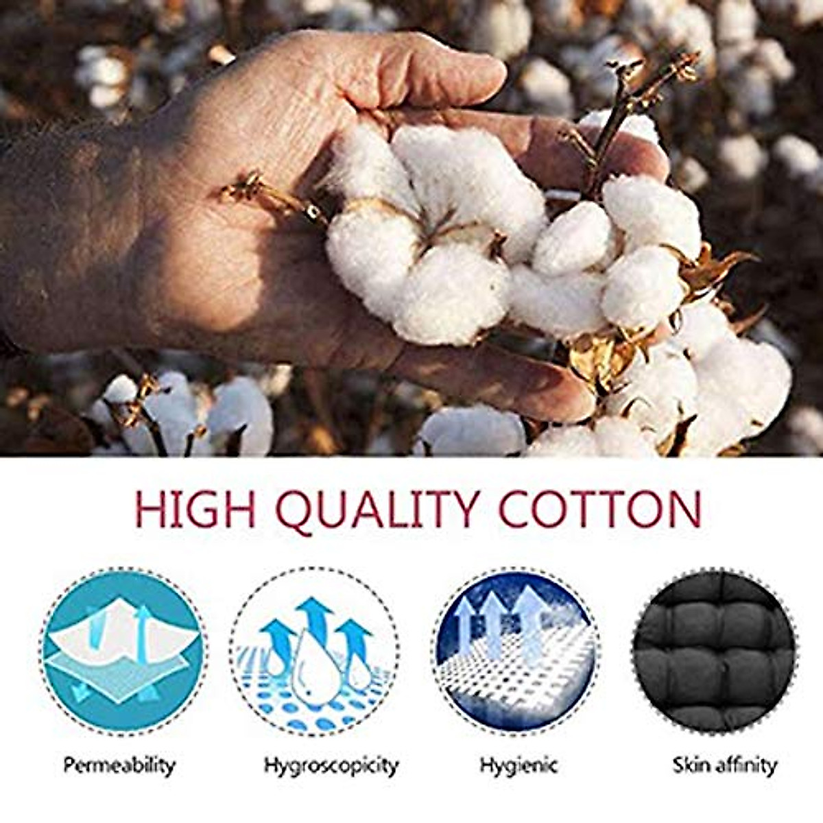 Moonase Patio Chaise Lounger Cushion, Indoor/Outdoor Rocking Chair Sofa Cushion with 6 Ties,Soft Padded Chaise Swing Bench Cushion, 61Inch