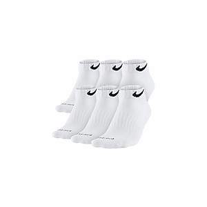 Nike Unisex Performance Cushion Low Rise Socks with Bag, White/Black, Size Large