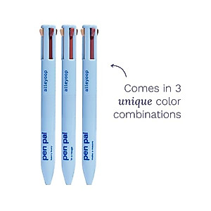 ALLEYOOP Pen Pal 4-in-1 Touch Up Makeup Pen - Eyeliner in Black, Lip Liner in Taupe, Highlighter Stick in Champagne, Eyebrow Pencil in Pink - Travel Makeup Pen, Cruelty-Free & Vegan (In a Rouge)​