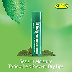 Blistex Medicated Mint Lip Balm, 0.15 Ounce (Pack of 24) – Prevent Dryness & Chapping, SPF 15 Sun Protection, Seals in Moisture, Hydrating Lip Balm, Easy Glide Formula for Full Coverage