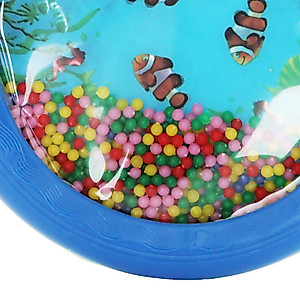 ZIQI 2 PCS 10" and 7" Ocean Drums, Wave Bead Ocean Drum Musical Instrument Percussion (Red & Blue) For Ocean Sound Effect, Sea Sound Drum for Family game, Gift ideas, Relax, Soothing emotion