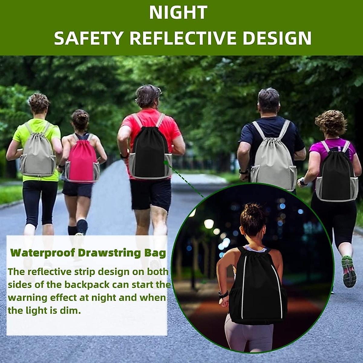 BLIRITEL Drawstring Backpack Sports Gym Bag, Soccer Backpack, Waterproof Soccer Bag for Men Women, String Basketball Bag Football Backpack with Shoes Compartment (Black)