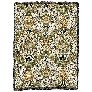 Pure Country Weavers William Morris Eden Blanket - Arts & Crafts - Gift Tapestry Throw Woven from Cotton - Made in The USA (72x54)