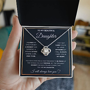 FG Family Gift Mall Birthday Gifts For Daughter Necklace, Father Daughter Gifts From Mom, Gifts For Daughter From Dad, Daughter Necklaces From Mom, Stainless Steel, Cubic Zirconia