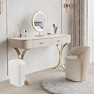 Readsky 3.5 Gallon Swing Top Trash Can, Plastic Garbage Can with Swing Lid, Light Grey