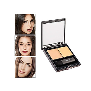 Wonders of the World Concealer Duo by VASANTI - Hide Dark Circles, Scars - Colour Correcting Full Coverage Concealer Duo - Includes a Colour Corrector & Concealer with Mirror/Mini Brush (Y2 - Yellow)