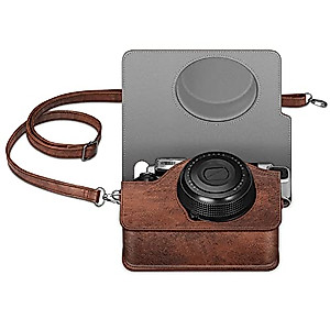 Fintie Protective Case for Fujifilm Instax Wide 300 Instant Film Camera - Premium Vegan Leather Bag Cover with Removable Strap, Vintage Brown