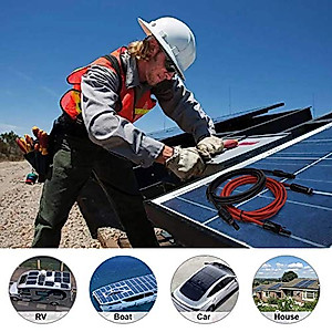 BEAYFILY 10AWG Solar Extension Cable Wire,Solar Panel Adaptor Cable with Male and Female Weatherproof Connector (5 Ft)