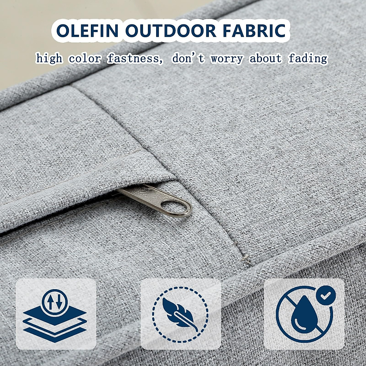 Aeeiua 4 Pieces Aluminum Outdoor Patio Furniture Set with Coffee Table, Modern Metal Conversation Sofa Set with Deep Seating