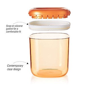 Tupperware Polycarbonate Cookie Jar - 240 ml, 780 ml, 1.3 Liter, 1.8 Liter, 4 Pieces, Orange