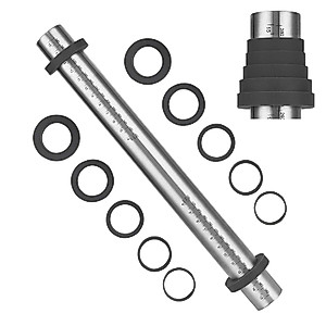 Adjustable Rolling Pin with Thickness Rings for Baking -Non Stick Stainless Steel Dough Roller Pin with Bands for Cookie,Wood,Wooden and Bread (Grey, 15.8 '')